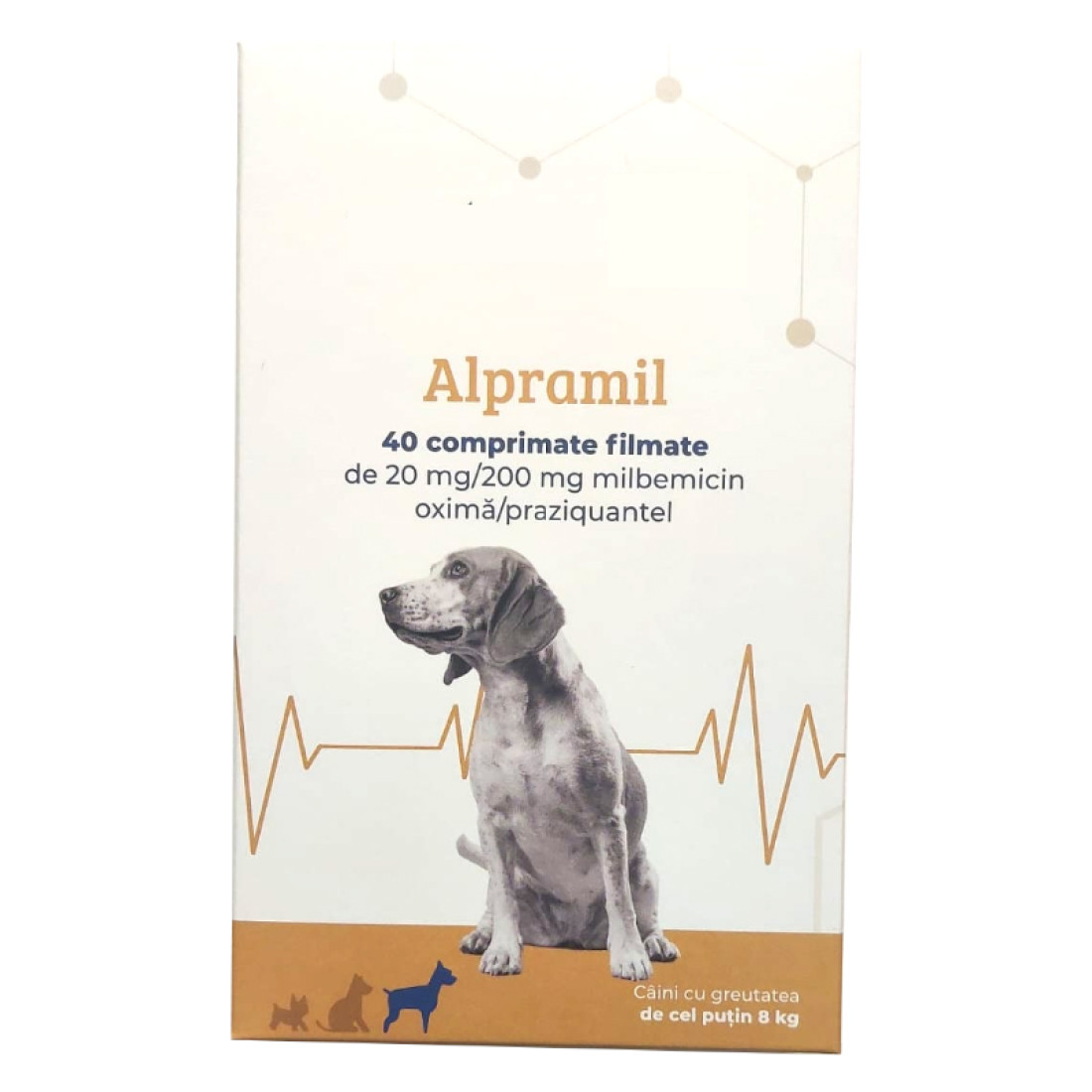 Alpramil Dog 20 mg/200 mg, comprimate filmate pentru câini cu greutatea ...